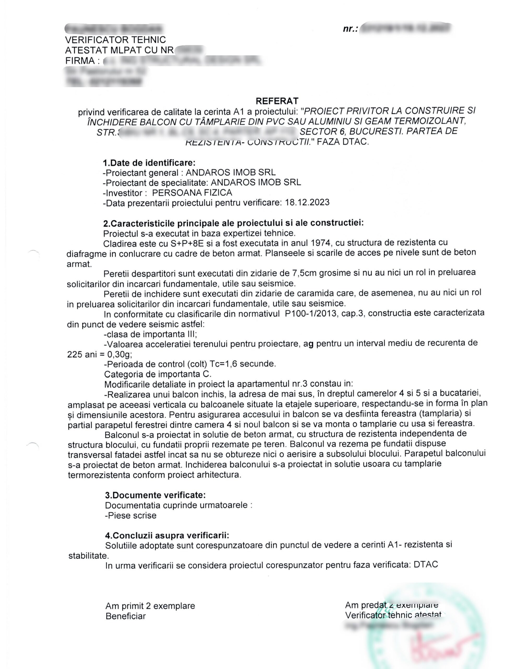 Verificator de proiecte rezistenta